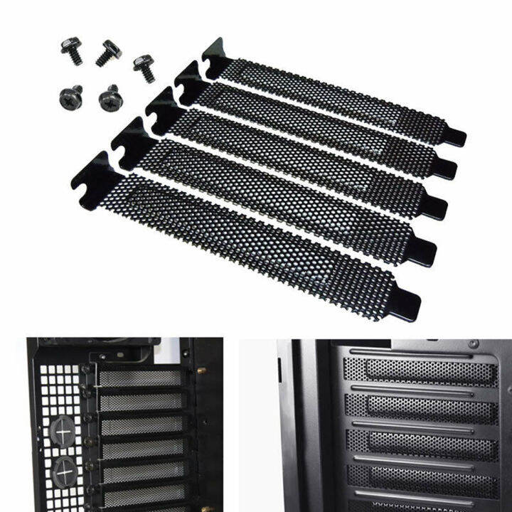 fangfang 5Pcs PCI Slot Cover Dust Filter Blanking Plate Hard Steel With ...