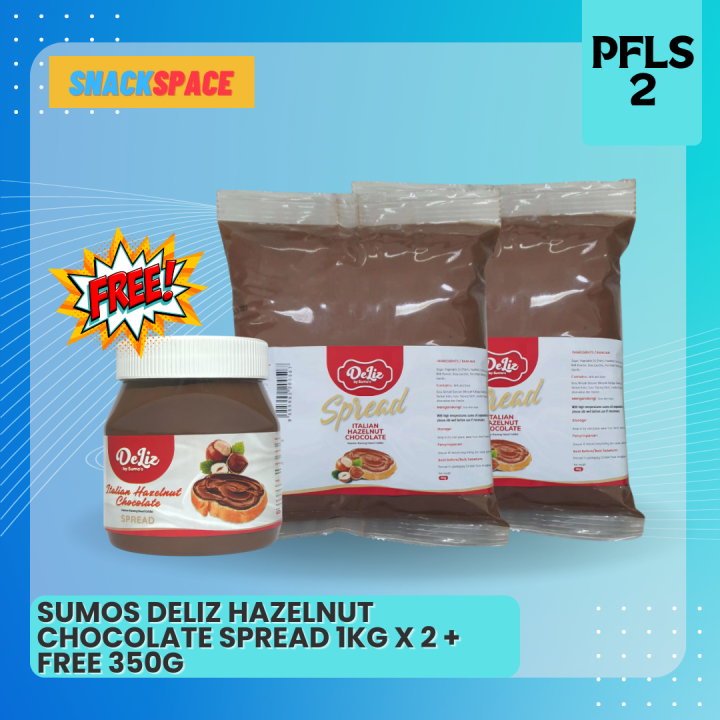 PLSF2 ~ Deliz Hazelnut Chocolate Spread 1kg combo + FOC Deliz Hazelnut ...