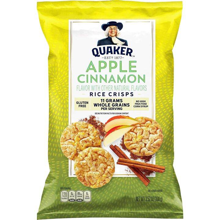 Quaker Rice Cake Apple Cinnamon, 3.52 oz Bag | Lazada PH