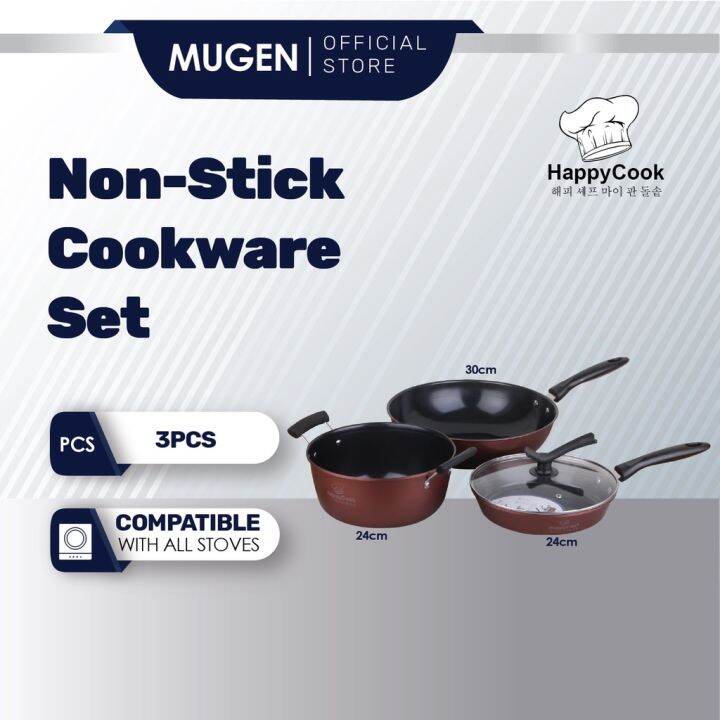 HappyCook Enamel Non-Stick Cookware Set | Lazada