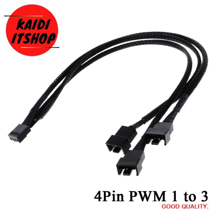 สายแปลง 4pin to 3 ways Y Splitter Cable Fan 4pin to 3 x 4 Pin / 3pin ...