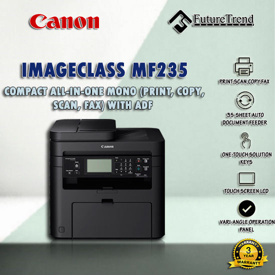 Canon imageCLASS MF235 Compact All-in-One (Print, Copy, Scan, Fax) Mono ...