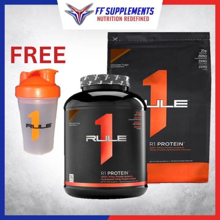 Rule 1 R1 Whey Protein Powder Isolate 5lbs , 10lbs FREE R1 Shaker Rule1 ...
