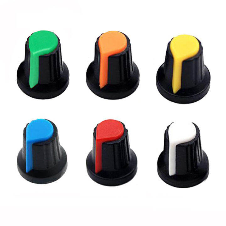(2ชิ้น) ลูดบิดวอลลุ่ม Plastic Knob Potentiometer Knob Hat ปุ่มปรับ VR ...
