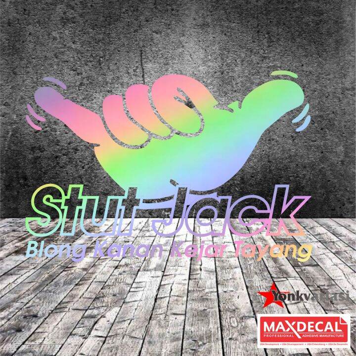 Cuting Sticker Stut Jack Blong Kanan Kejar Tayang Sticker Kaca Pintu ...
