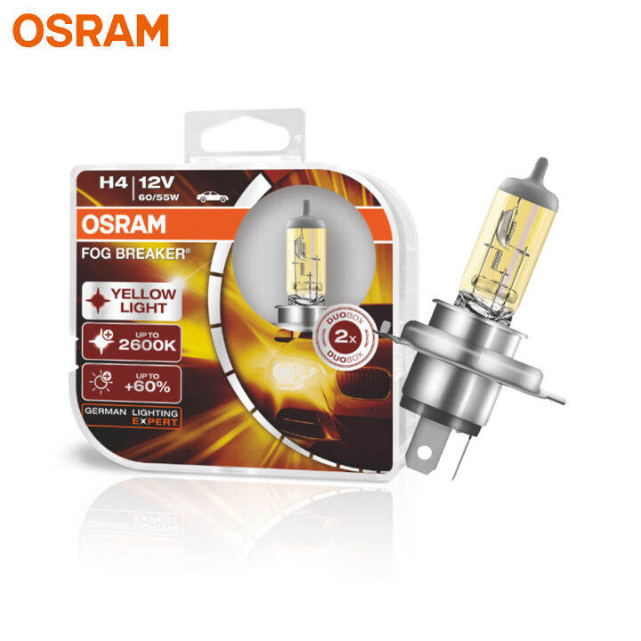 OSRAM H4 9003 HB2 Yellow 62193FBR Halogen Fog Breaker 12V 6055W Car Original Headlight 2600K ...