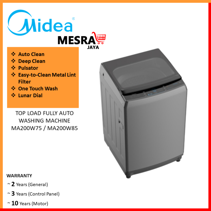 Midea Fully Auto Washing Machine 7.5KG / 8.5KG - MA200W75 / MA200W85 ...
