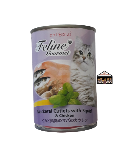 Feline Gourmet Mackerel Cutlets with Squid & Chicken 400g | Lazada PH