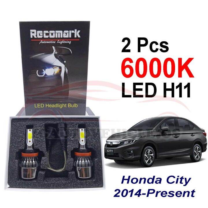 Honda City H11 Car LED Headlamp LED Headlight Bulb 2Pcs 6000K ...