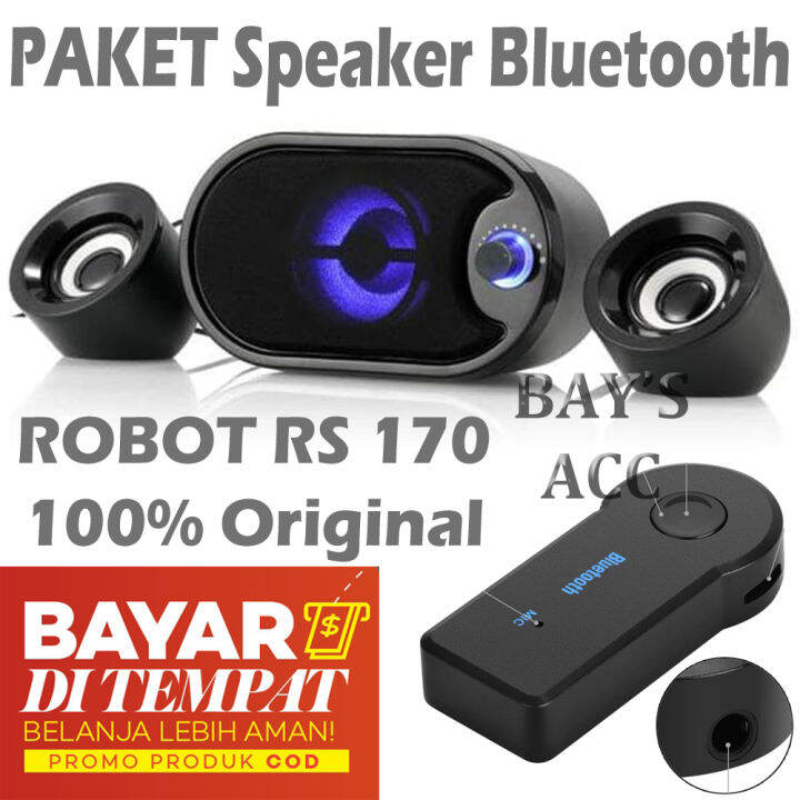 PAKET Speaker ROBOT RS170 with Bluetooth Receiver CK-05 Bass Mantap ...