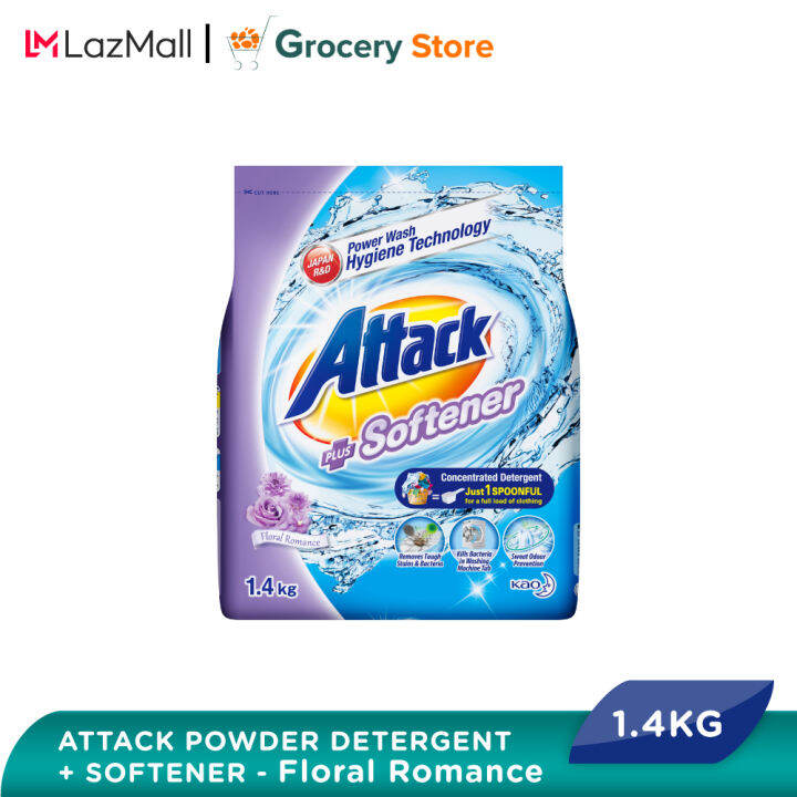 Attack Detergent Plus Softener Floral Romance - Concentrate Detergent Powder (ATSV) (1400g) | Lazada