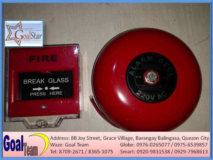 Fire Alarm Bell with Switch Break Glass (6in / 220V) | Lazada PH