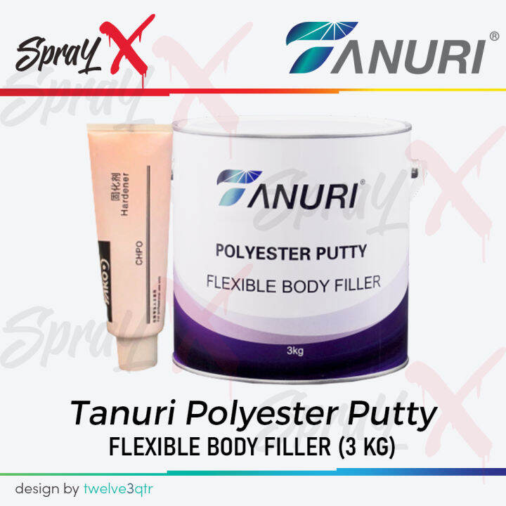 TANURI POLYESTER PUTTY FLEXIBLE BODY FILLER 3KG / DEMPUL TANURI ...