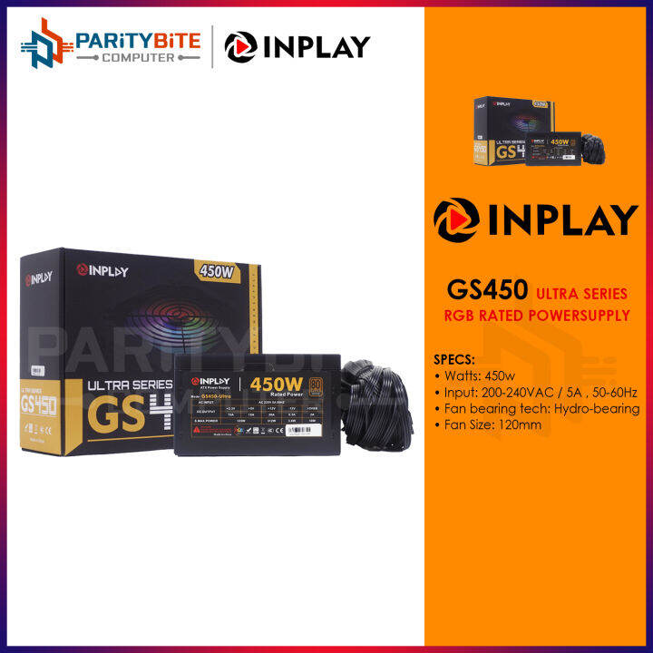 INPLAY GS450-ULTRA 450W Power Supply | RGB 80Plus Bronze | Lazada PH