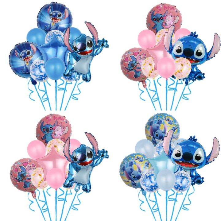 Lilo Stitch Cartoon Birthday Theme Foil Balloon Set Party Decoration ...