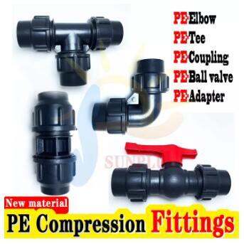 PER PCS PE Compression Fittings for pe and pvc pipes 1/2" 3/4" 1" elbow tee coupling adapter ...