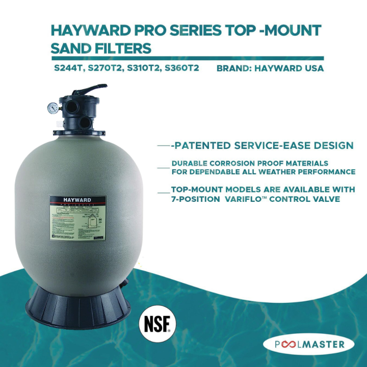 Hayward S310T2 4.91 sq.ft. Pro Series Top Mount Sand Filter - 98GPM ...