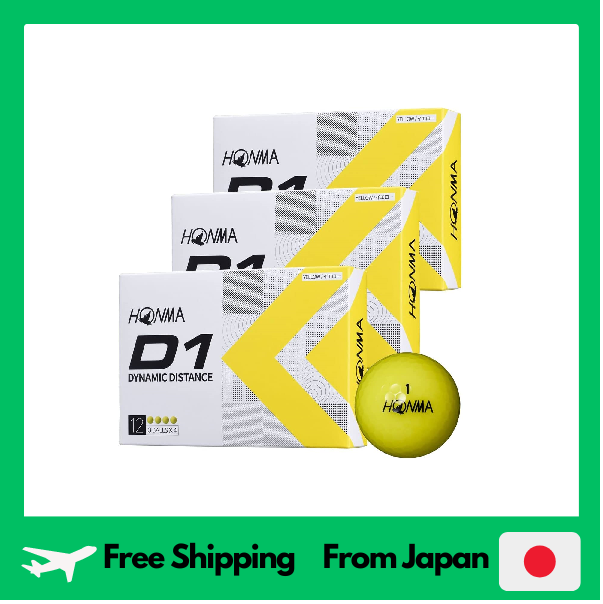 HONMA D1 2022 Golf Balls Yellow BT2201 3 Dozen Set (36 balls) | Lazada PH