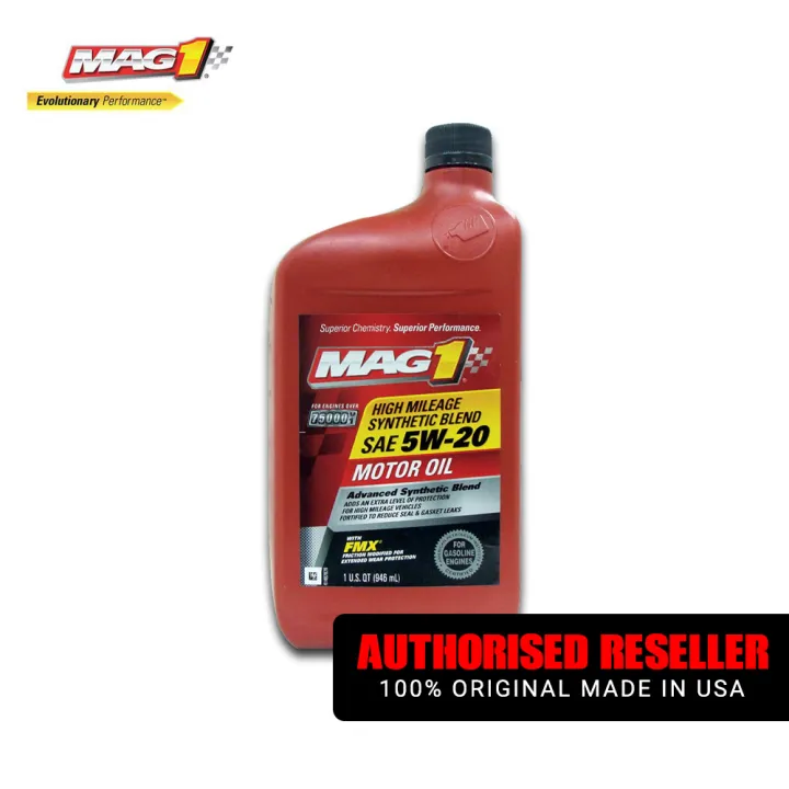 MAG 1 High Mileage Synthetic Blend SAE 5W‑20 Motor Oil for Gasoline ...