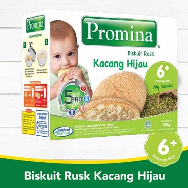 Promina Biskuit Rusk Susu 130g (6+ bulan) Biskuit Bayi 6+ Rasa Beras ...