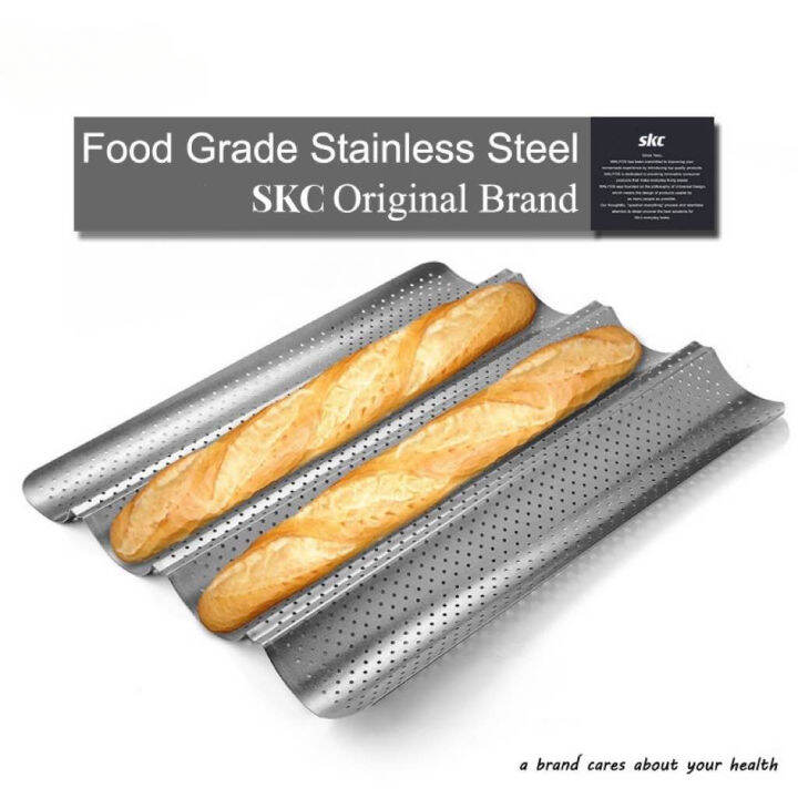 3/4 Slot French Bread Baking Mold Non Stick Carbon Steel Baguette ...