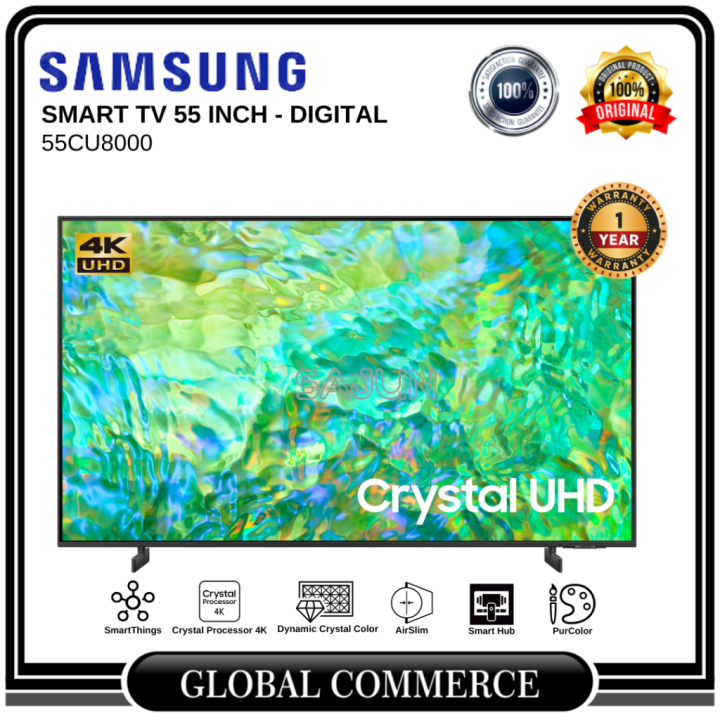 Samsung 55CU8000 Crystal 4K UHD SMART TV 55 Inch UA55CU8000KXXD | Lazada Indonesia