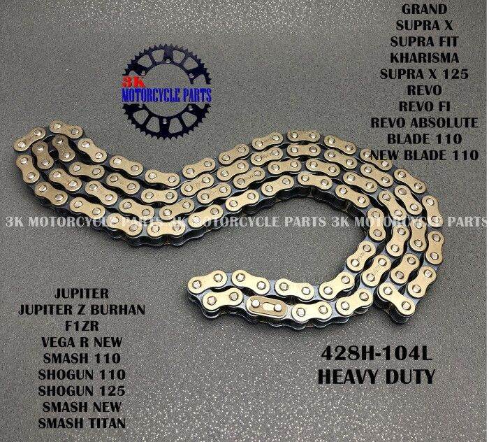 RANTAI RODA RANTAI MOTOR 428H-104L SUPRA X REVO BLADE JUPITER Z SMASH ...