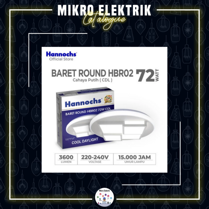 Hannochs LED Baret Round HBR02 72W Cahaya Putih | Lazada Indonesia