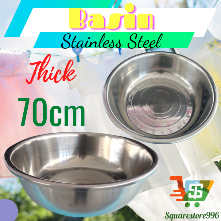 70cm Stainless Steel Basin(Thick) | Lazada PH