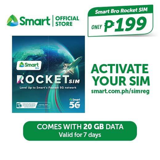 SMART Bro Rocket SIM 199 with 7 Days 20GB Data | Lazada PH