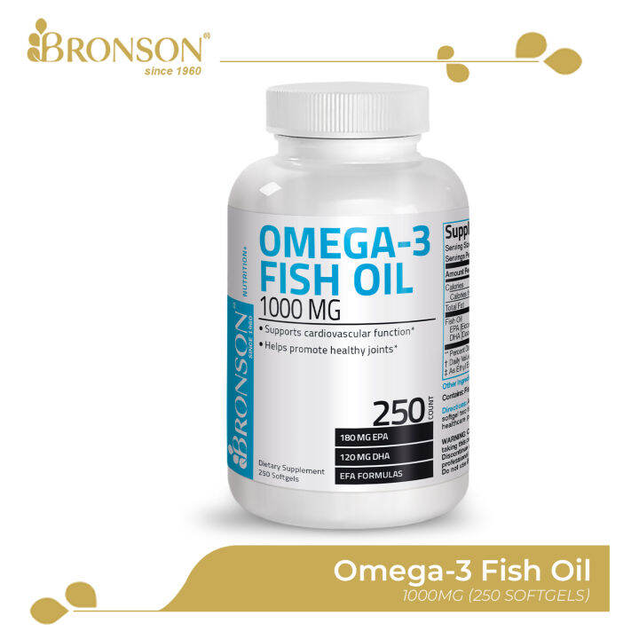 Bronson Omega-3 Fish Oil 1000mg (250 Softgels) | Lazada PH
