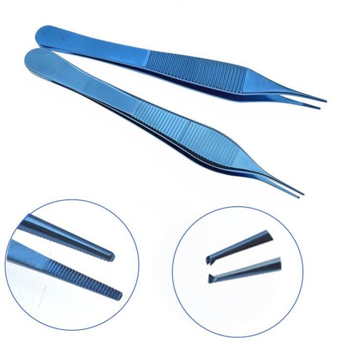 Titanium Adson Tissue Forceps Serrated TipsTeeth Ophthalmic Tissue Tweezers Eye Surgical ...