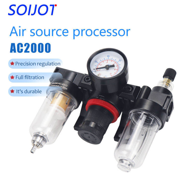 AC2000-02 14";Pressure Regulator Gauge Air Compressor Filter Oil ...
