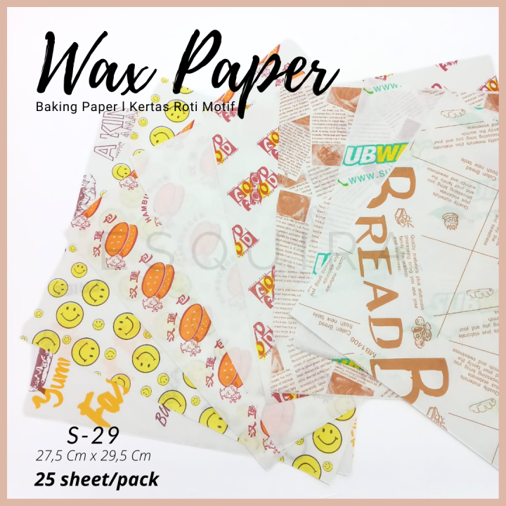Food Wrapper / Kertas Nasi Motif / Kertas burger / Kertas Roti 25 PCS ...