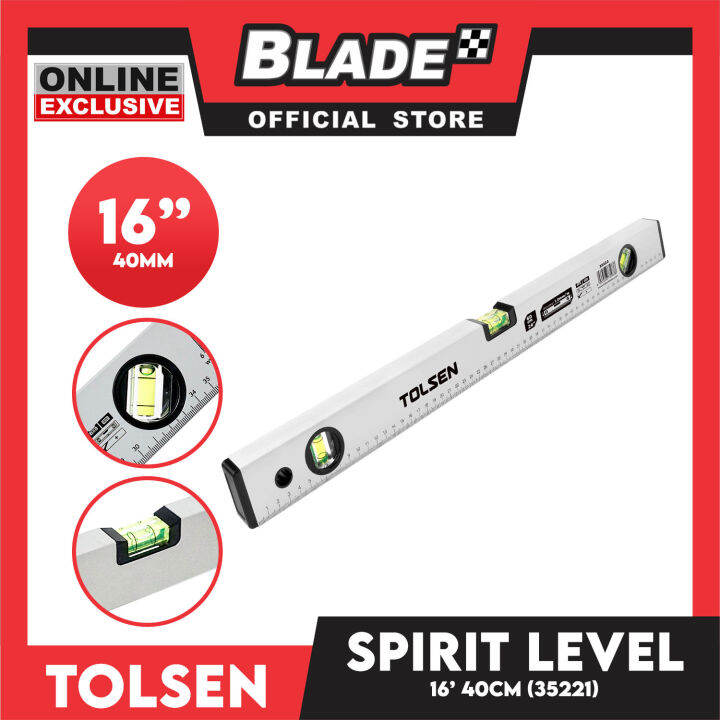 Tolsen 35221 Spirit Level 40cm, 16' ' Metric Scale With 3 Bubbles ...