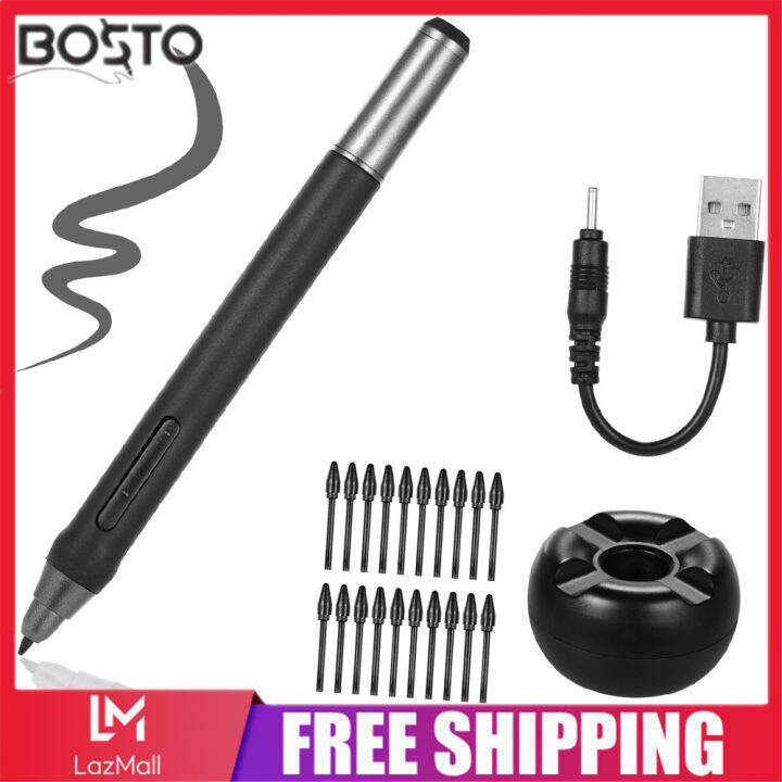BOSTO Rechargeable Pen Digital Pen 8192 Levels Pressure Stylus Pen with 20pcs Pen Nips Pen ...