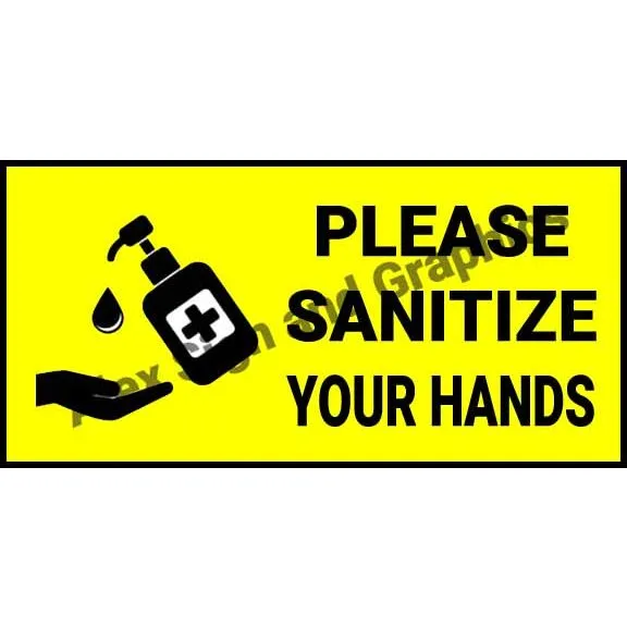 Please Sanitize Your Hands PVC Signage - 3.75 x 7.5 inches | Lazada PH