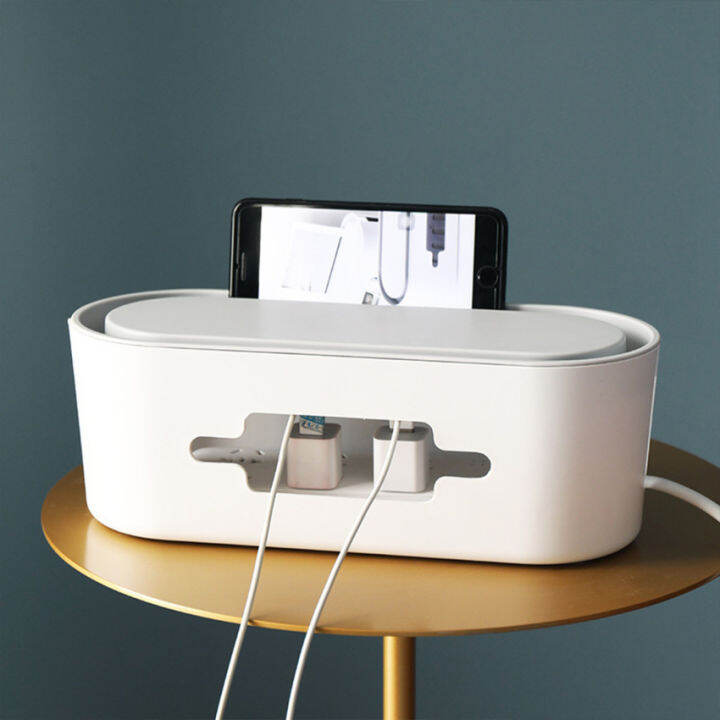 Electronics Cable Storage Box Plug Wire Organizer Storage For Charger ...