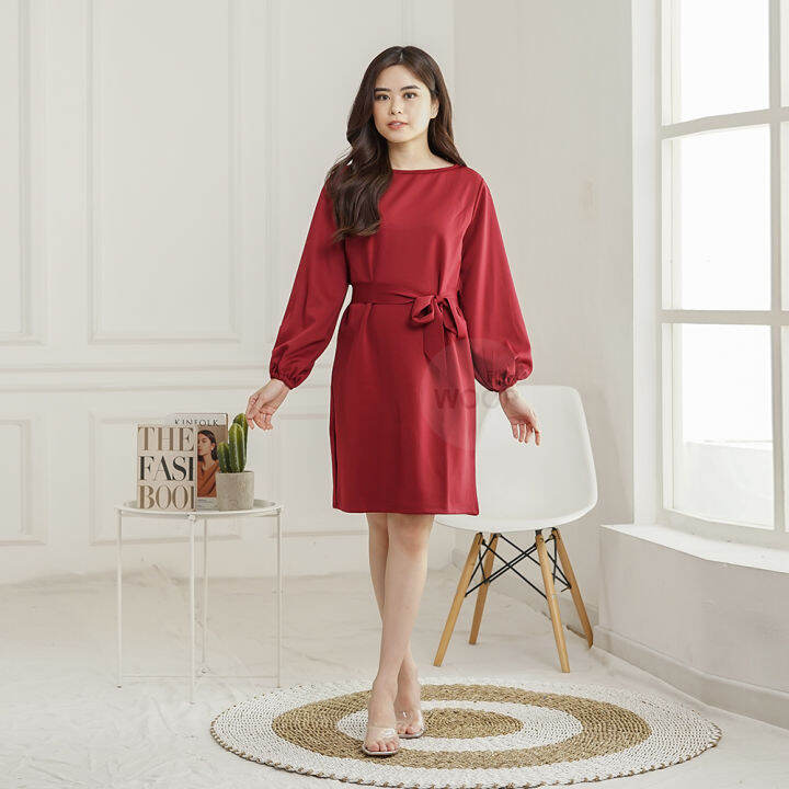 Dress Lengan Balon Ester | Lazada Indonesia