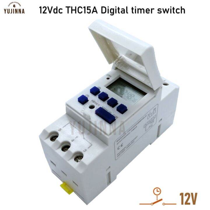 12V Digital timer switch THC15A ทามเมอร์ ตั้งเวลา ไทม์เมอร์ DC สวิตช์ทามเมอตั้งเวลาแบบดิจิตอล ...