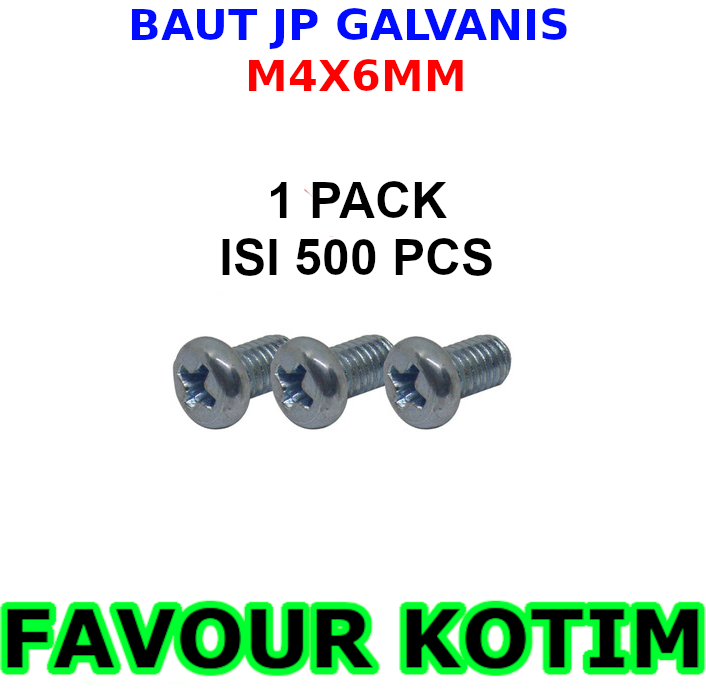 BAUT JP PUTIH M4X6 4MM X 6MM 4 MM BULAT 1 PACK 500 PCS FVKOTIM | Lazada ...