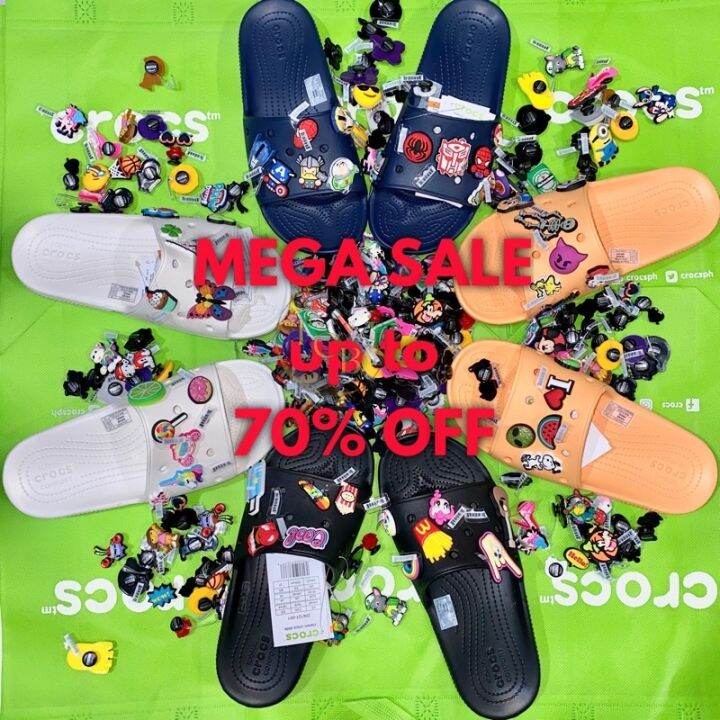 CROCS SALE CLASSIC ICONIC SLIDE PLAIN For Men and Women | Lazada PH