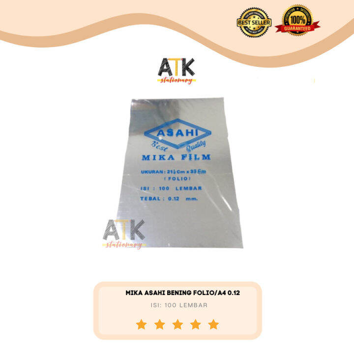 Mika Jilid Film Asahi Folio/a4 Bening 0.12mm (100 Lembar) atk | Lazada Indonesia