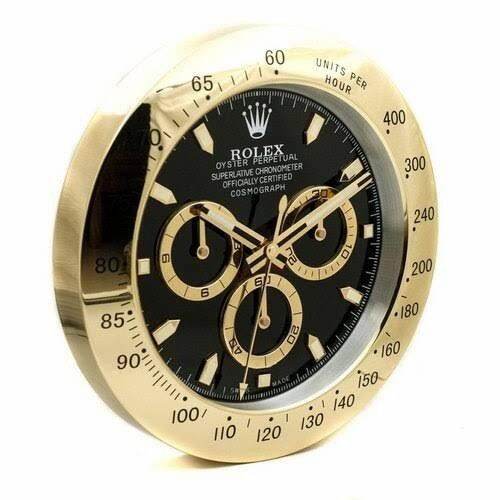Jam Dinding Rolex Daytona Gold Black Dial Clone 1:1 Mewah | Lazada ...