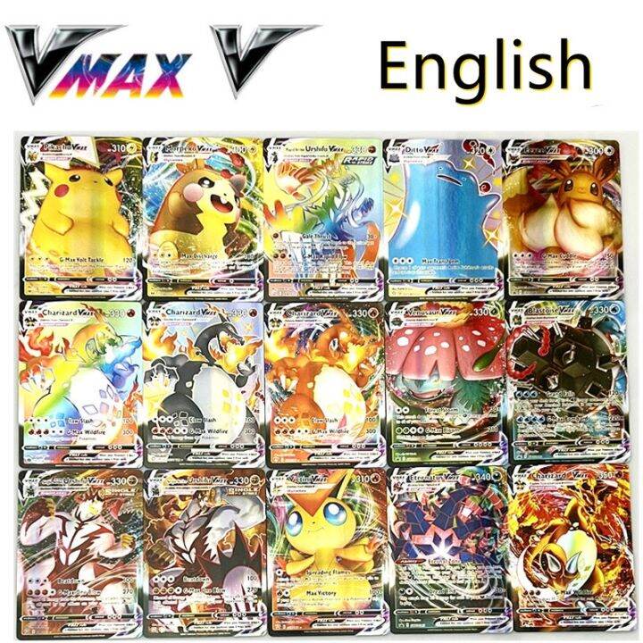 50-300pcs Pokemon V Vmax Cards Display English Version Pokémon Shining ...