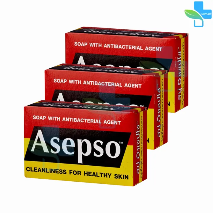 ASEPSO Original สบู่ อาเซปโซ่ ขนาด ( 80 กรัม ) [ 3 ก้อน ] สีแดง ...
