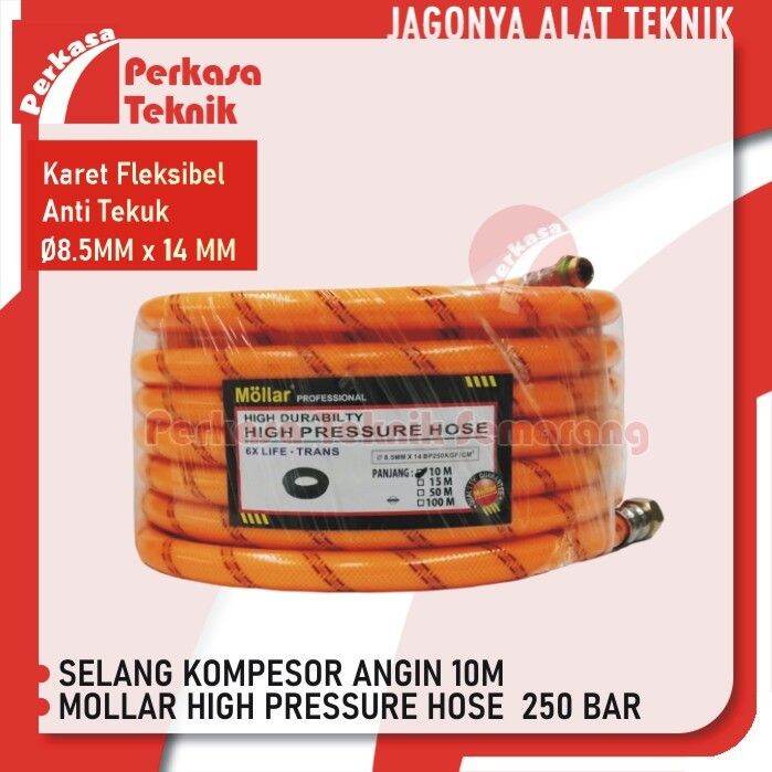 Selang Angin Kompresor MOLLAR 10Meter Steam Pressure 10M 250Bar ...