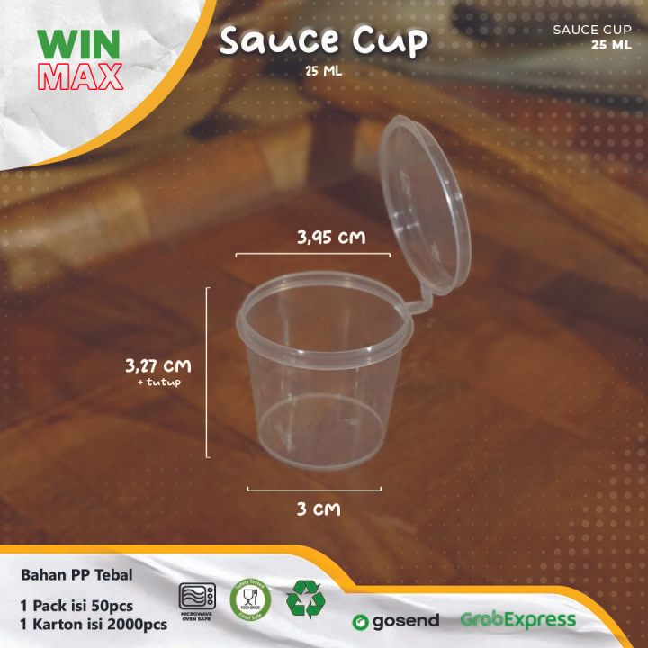 TEMPAT SAUS 25ML - SAUCE CUP - WINGOH - THINWALL SAMBAL - TEMPAT SAUS ...