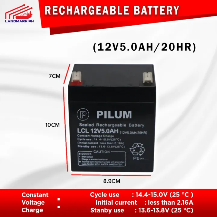 12V 5AH / 20HR UPS Sealed Rechargeable Lead Acid Battery 12 VOLTS 5 AMPERE HOUR | Lazada PH