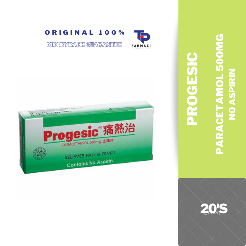 PROGESIC 500MG TAB 20'S RELIEF OF FEVER, HEADACHE PAINKILLER | Lazada